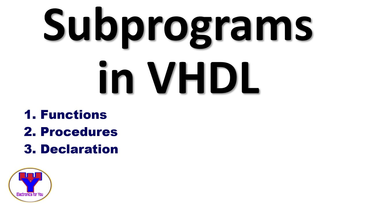 Subprograms in VHDL